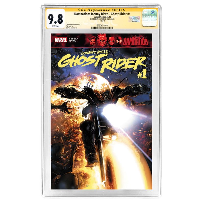 Nicolas Cage Autographed 2018 Damnation Johnny Blaze Ghost Rider #1 CG – Celebrity Authentics