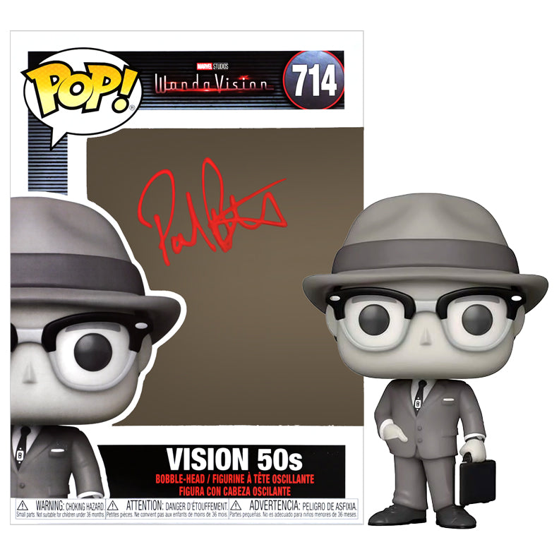 Paul Bettany Autographed WandaVision Vision 50s Pop Vinyl Figure #714 ...