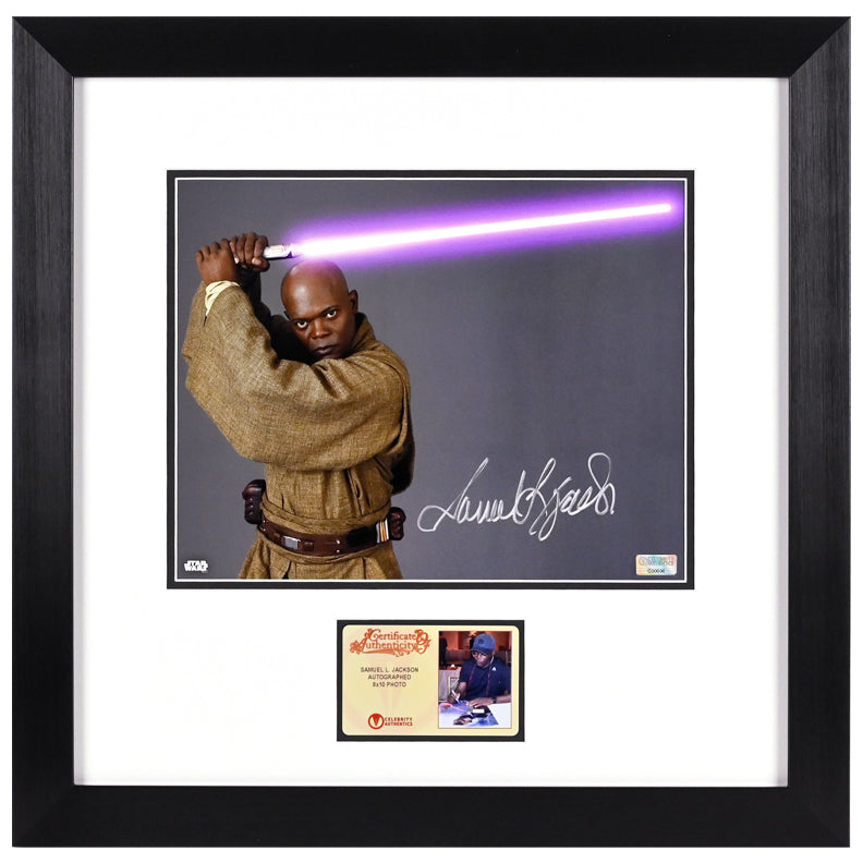 Samuel L. Jackson Autographed Star Wars Mace Windu 8x10 Close Up Photo ...