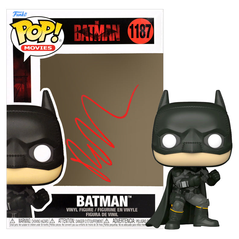 Robert Pattinson Autographed Funko 2022 The Batman #1187 Pop Vinyl Fig ...