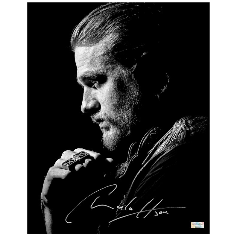 Charlie Hunnam Autographed Sons of Anarchy Jax Teller 11x14 Black & Wh ...